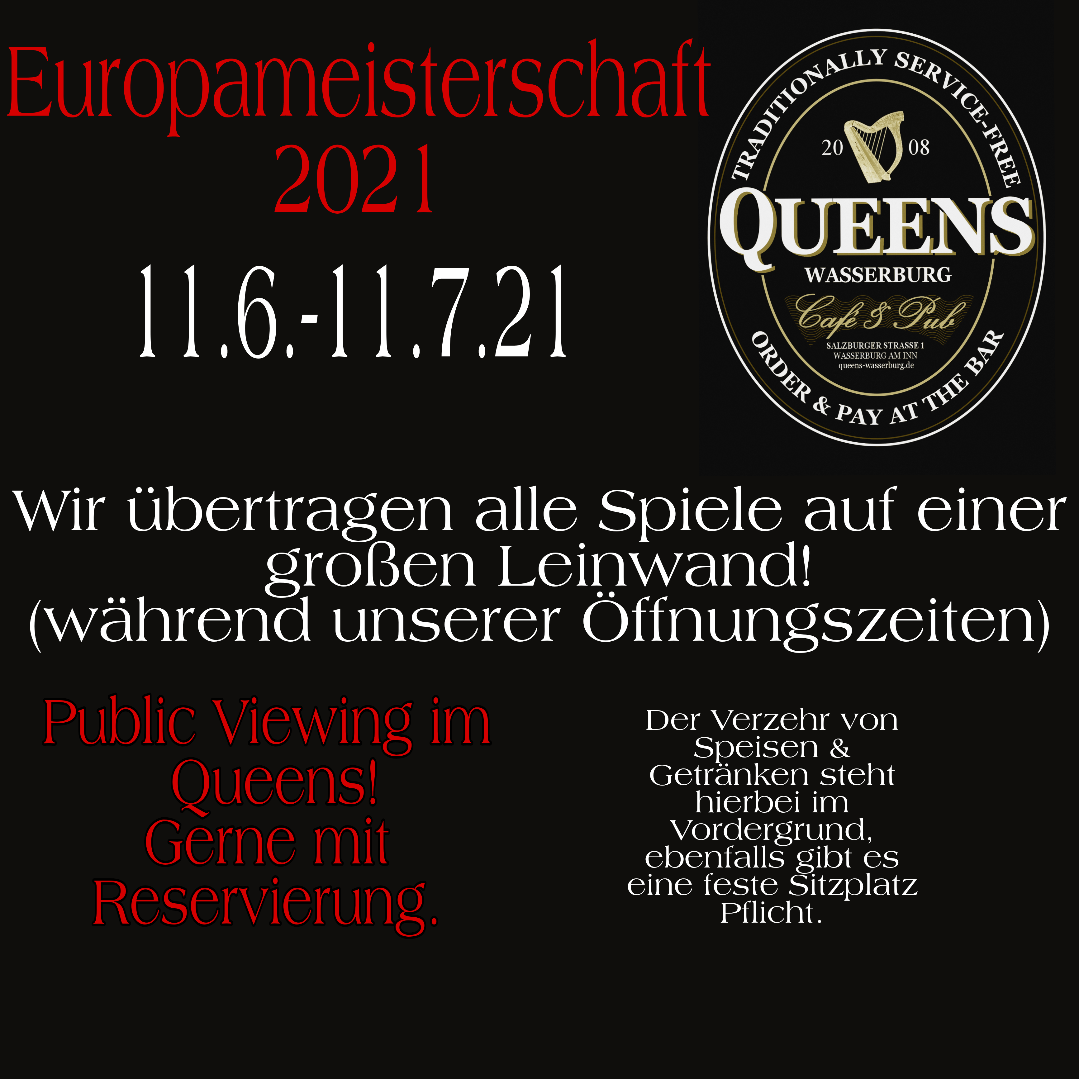Europameisterschaft 2021 – Queens Café & Pub