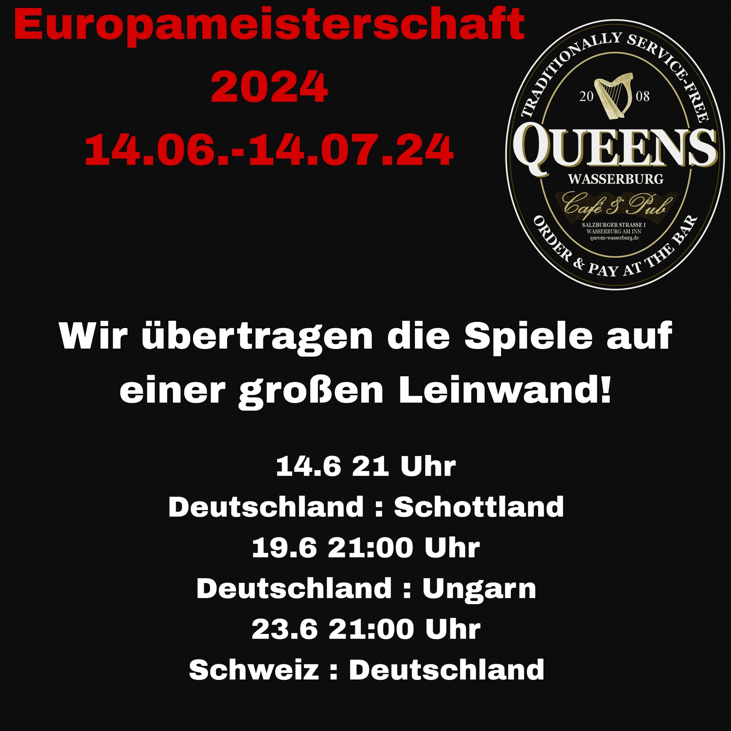 Europameisterschaft 2024: – Queens Café & Pub